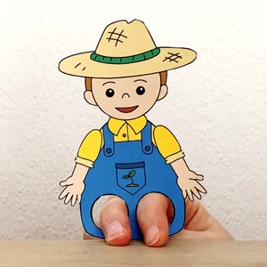 Farmer Paper Craft Printable Community Helper Finger Puppet Kids Farm ...