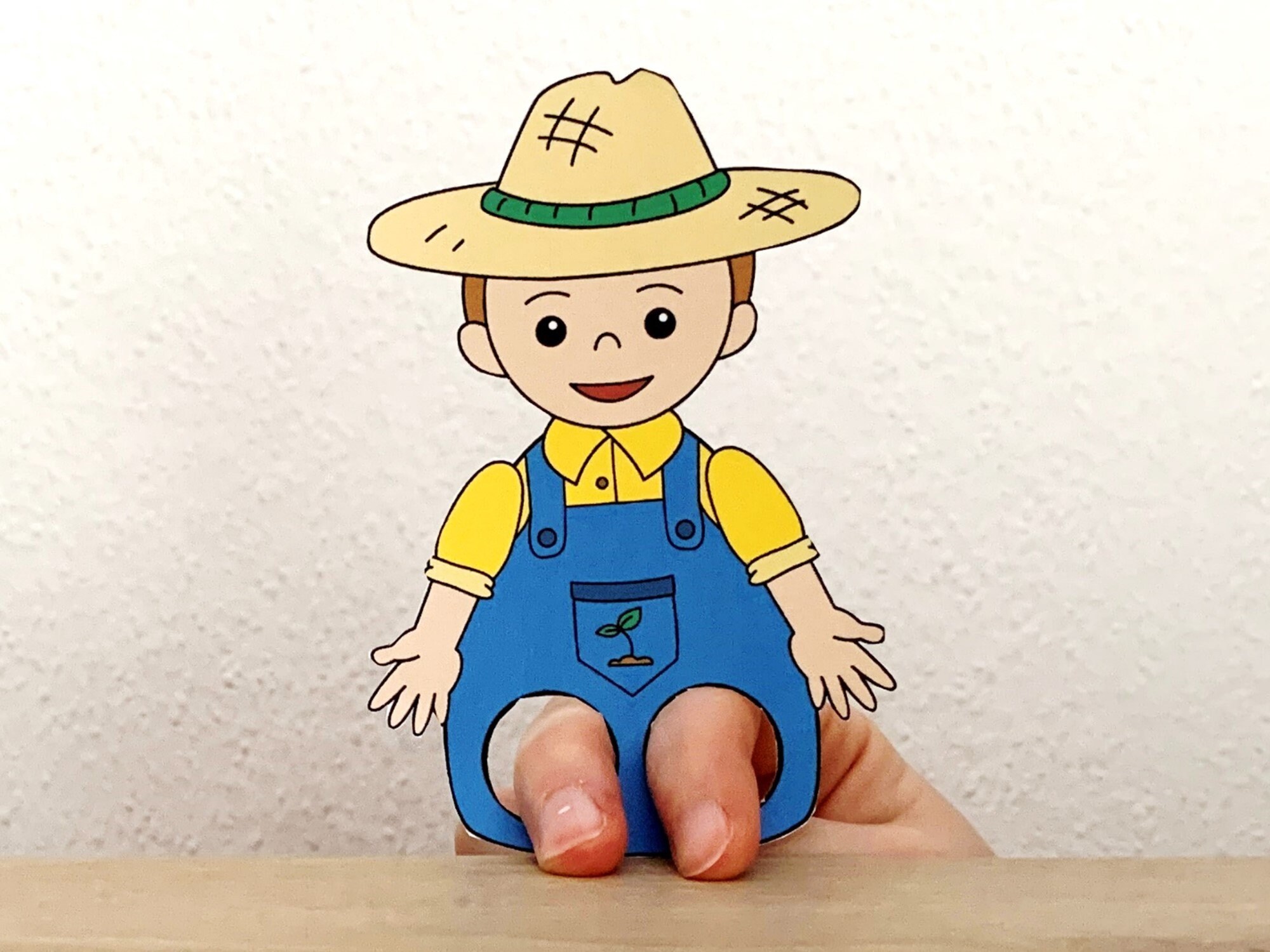 Farmer Paper Craft Printable Community Helper Finger Puppet Kids Farm ...