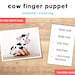 Cow Paper Craft Printable Farm Animal Finger Puppet Kids Craft Farm ...