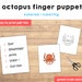 Octopus Paper Craft Printable Ocean Sea Animal Finger Puppet Kids Craft ...