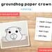 Groundhog Day Paper Crowns Party Coloring Printable Kids Craft Spring ...