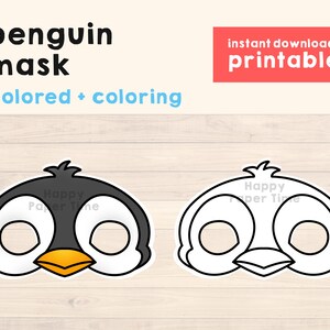 Penguin Mask Paper Craft Costume Diy Polar Animal Mask | Etsy