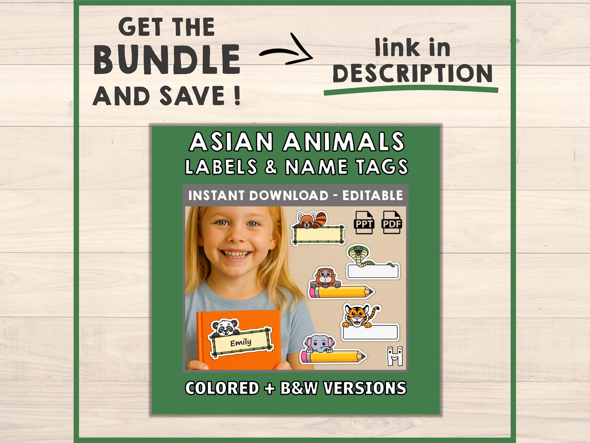 Panda Name Tags Classroom Labels Asian Animal Zoo Editable Files ...