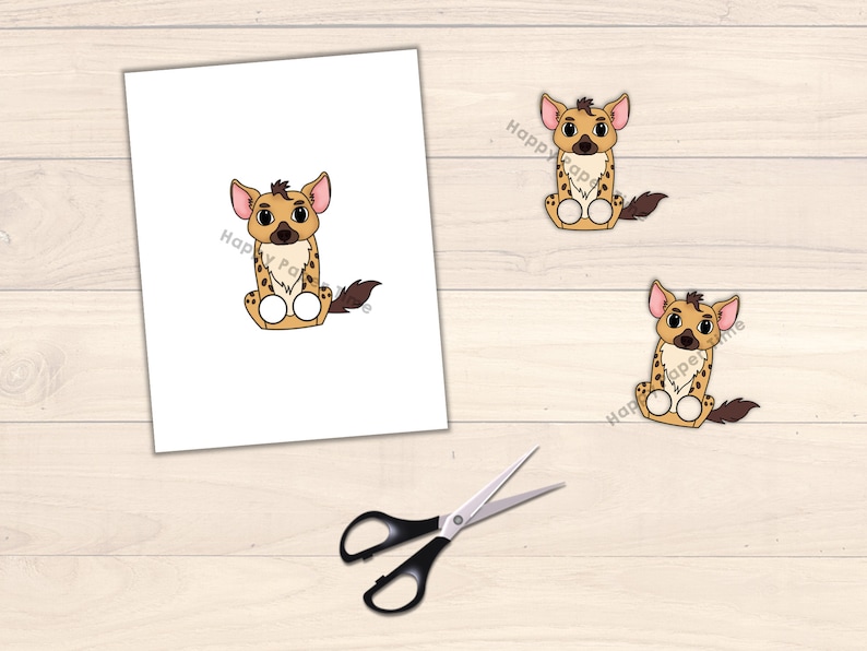 Hyena Paper Craft Printable African Animal Finger Puppet Kids Craft ...