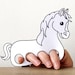 Horse Paper Craft Printable Pony Farm Animal Finger Puppet Pretend Play ...