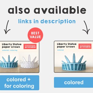 Statue of Liberty Paper Crown Coloring Printable Kids Craft - Etsy Canada