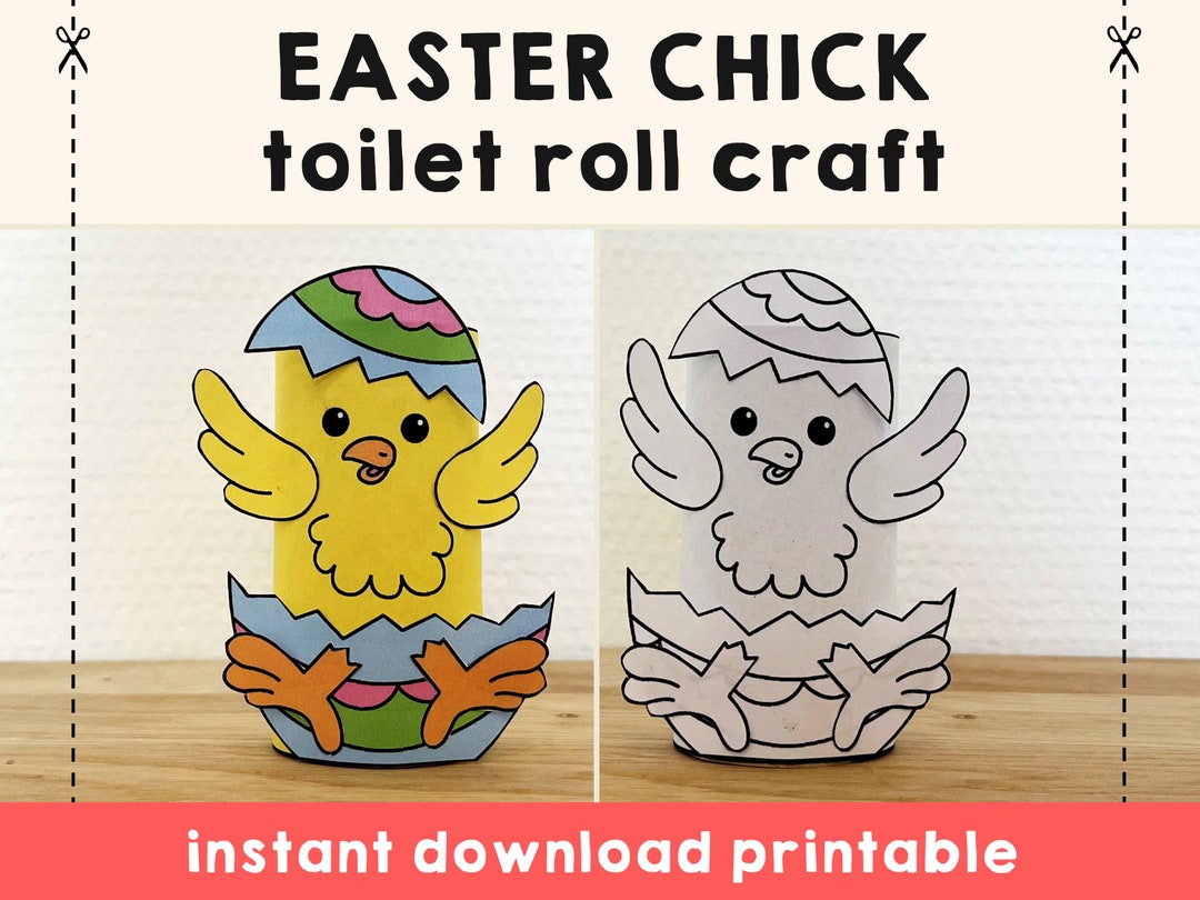 Easter Bunny Toilet Paper Roll Craft Rabbit Pets Easter Party Coloring ...