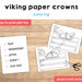 Viking Helmet Paper Crown Coloring Printable Kid Craft - Etsy