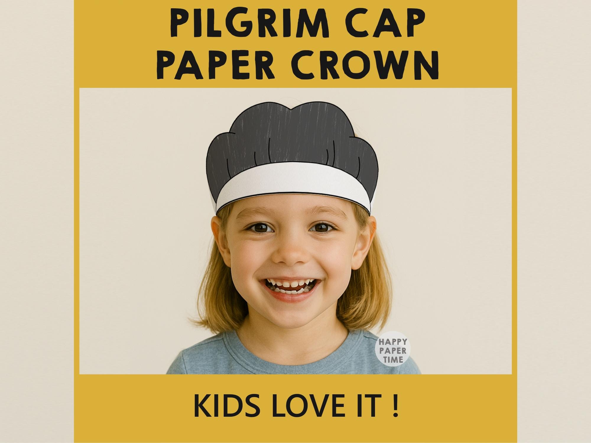 Pilgrim Cap Hat Paper Crown Headband Thanksgiving Settler Party ...