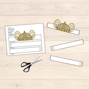 Viking Paper Crown Activity Printable Kids Craft Helmet Medieval ...