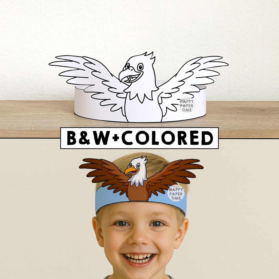 Eagle Paper Crown Party Activity Printable Kids Coloring Craft America ...