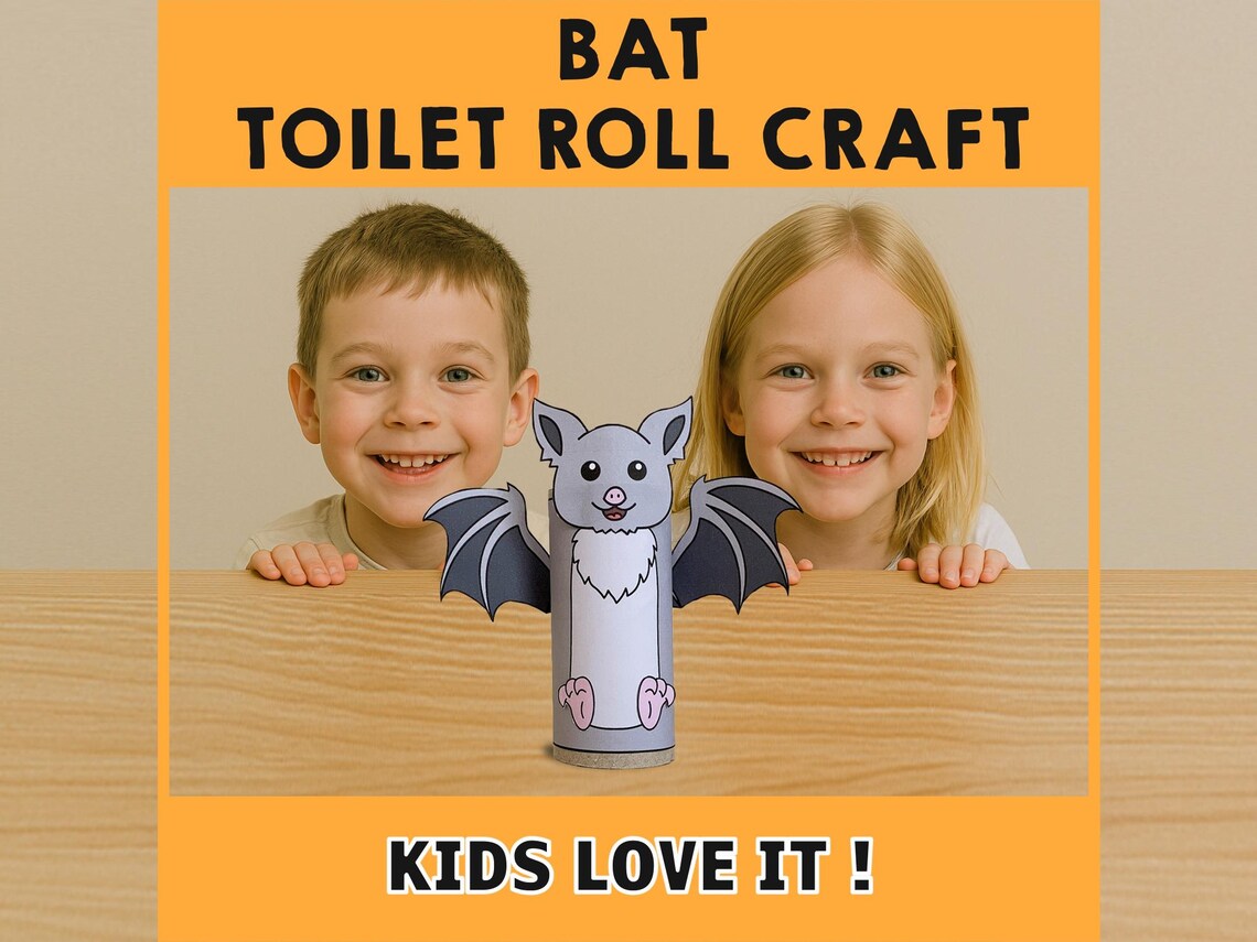 Bat Toilet Paper Roll Craft Halloween Spooky Party Coloring Printable ...