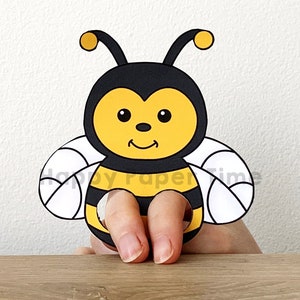 Bee Paper Craft Printable Finger Puppet Template Kids Craft Activity ...