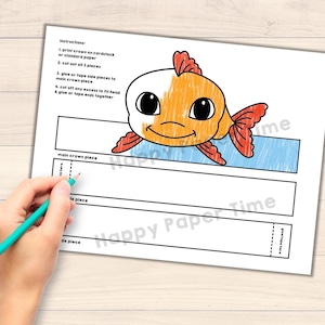 Goldfish Paper Crown Headband Pet Animal Printable Kids Craft Fish ...
