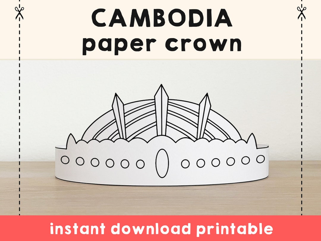Cambodia Paper Crown Party Coloring Printable Kids Craft Thai Hanuman ...