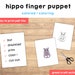 Hippo Paper Craft Printable African Animal Finger Puppet Kids Craft ...