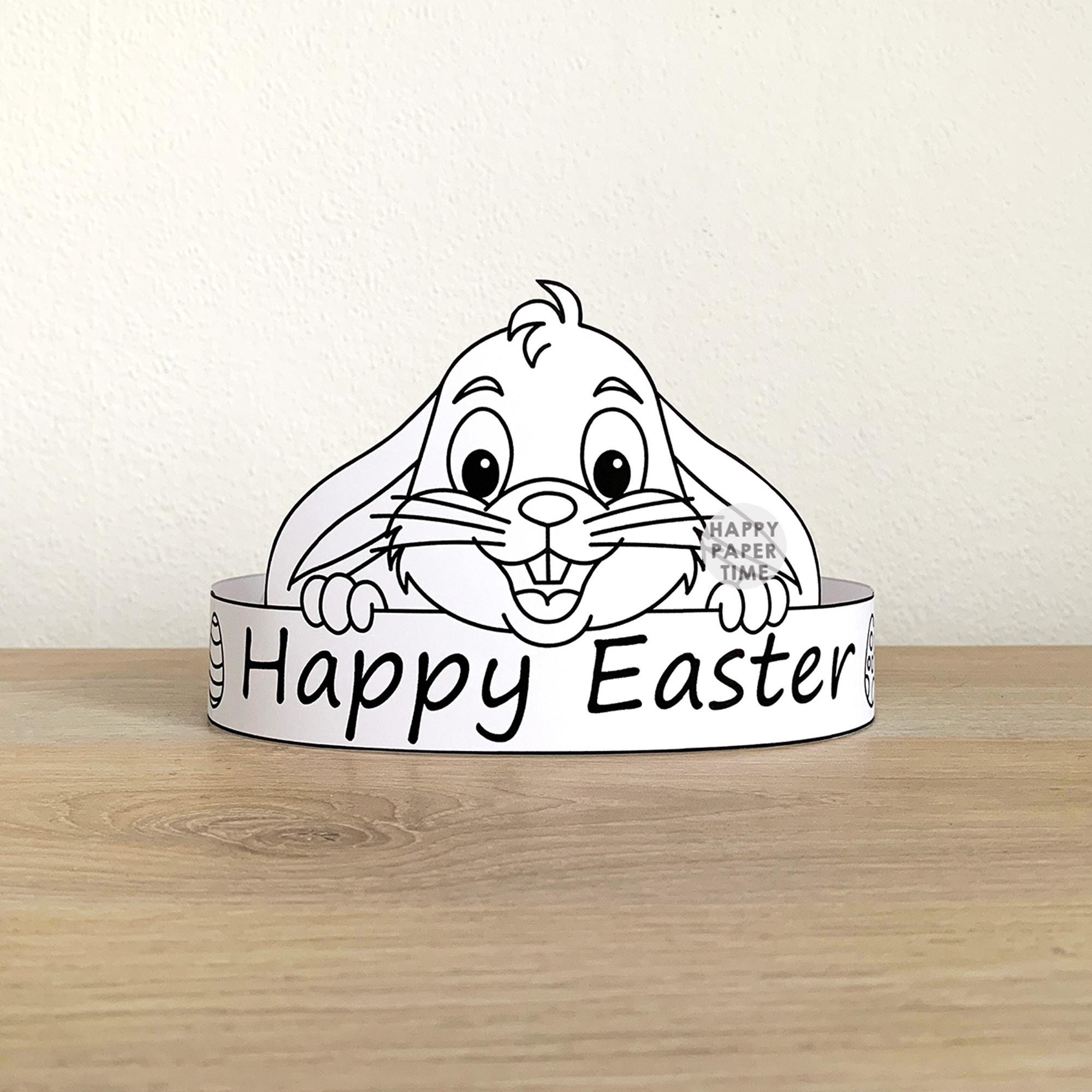 Easter Hat Paper Crown Headband Easter Bunny Day Party Activity ...
