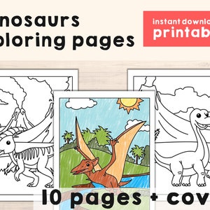 Dinosaurs Coloring Pages - Jurassic Prehistoric Theme Printable Art ...