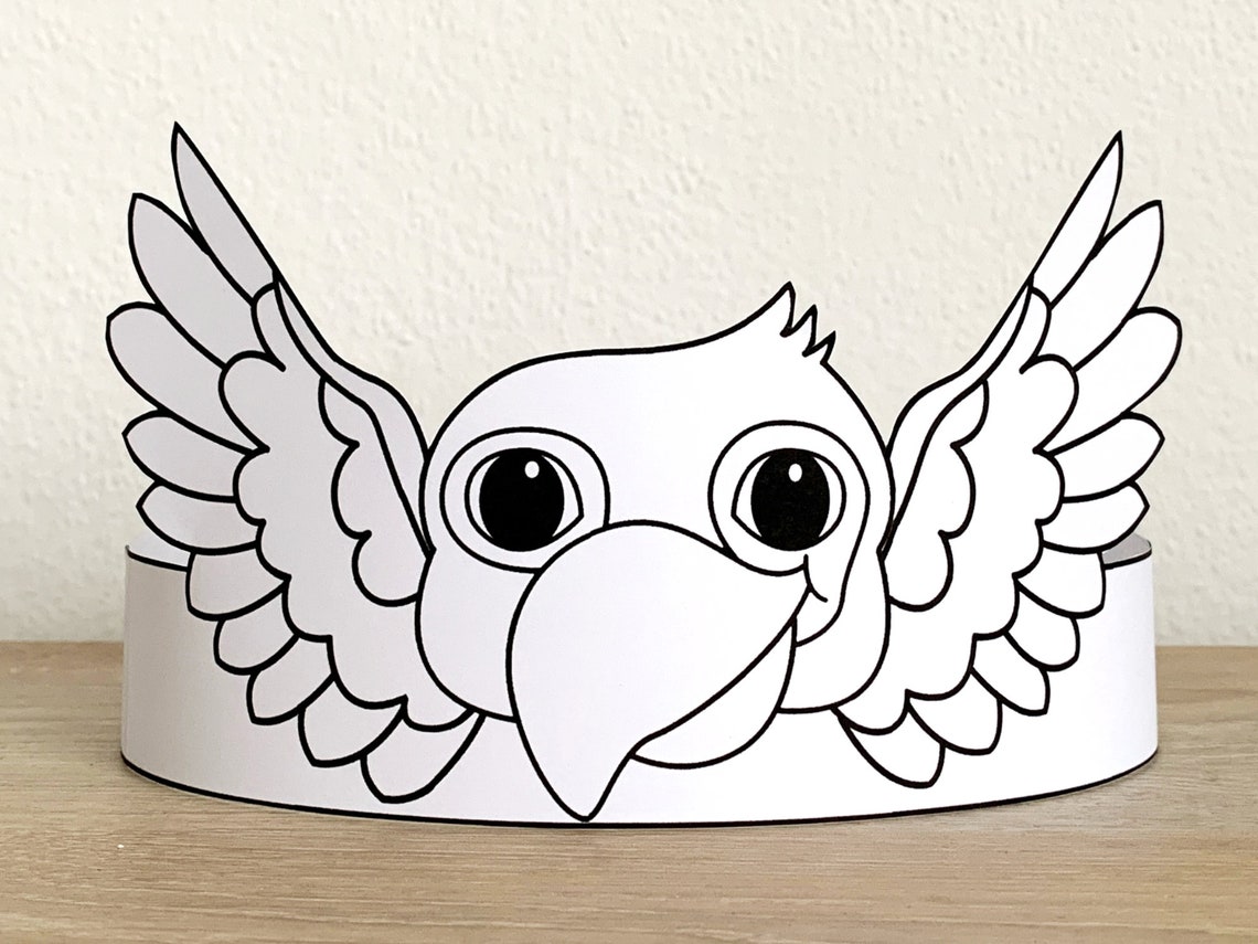 Parrot Paper Crown Headband Pet Animal Printable Kids Craft - Etsy