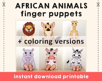 Fox Paper Craft Printable Finger Puppet Kids Craft Animal Birthday ...