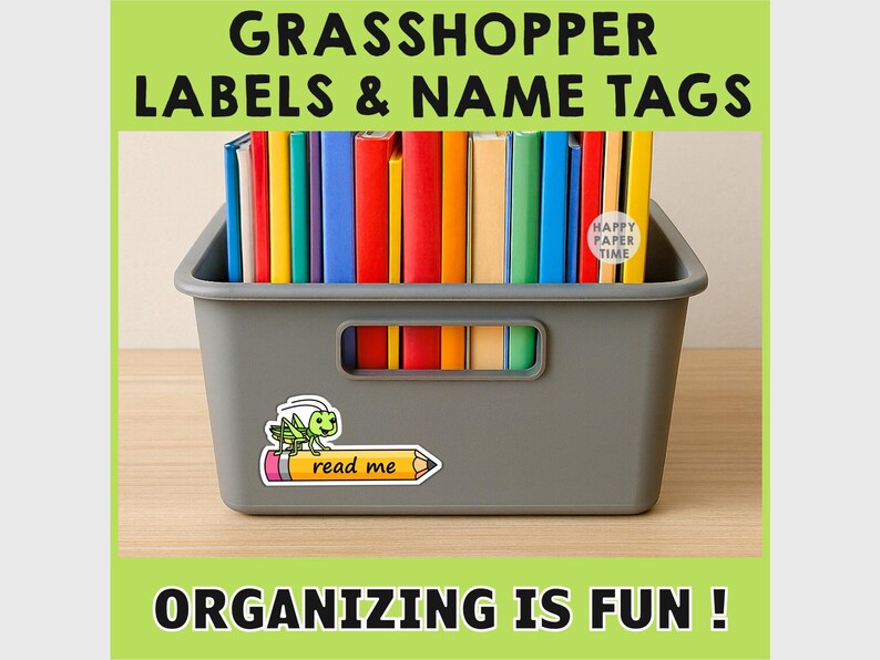 Grasshopper Name Tags Classroom Labels Bug Insect Animal Spring ...