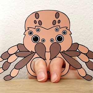 Spider Paper Craft Printable Finger Puppet Bug Template Kids Craft ...