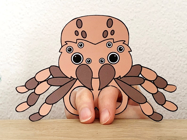 Spider Paper Craft Printable Finger Puppet Bug Template Kids - Etsy