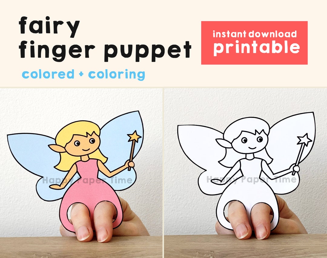 Fairy Paper Craft Printable Finger Puppet Template Kids Craft - Etsy UK