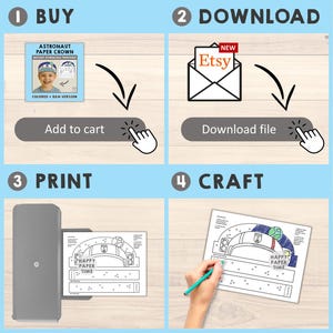 Astronaut Helmet Paper Crown Space Astronomy Party Coloring Printable ...