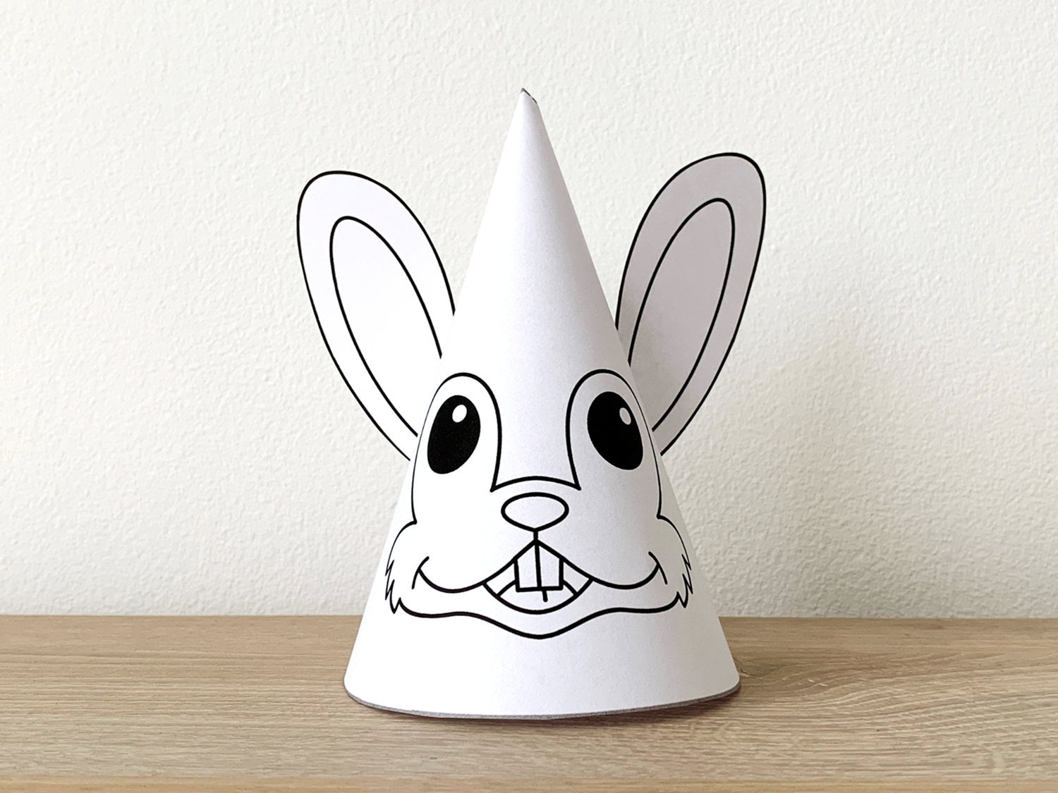 Rabbit Party Hat Paper Printable Template Print Farm Animal - Etsy