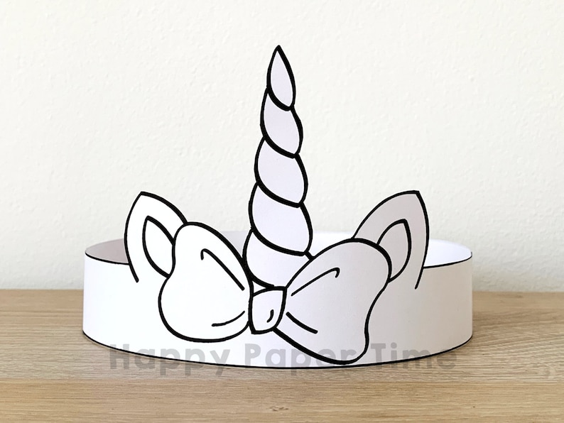 Unicorn Paper Crown Coloring Printable Kids Craft Unicorn - Etsy