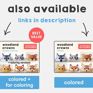 Woodland Animals Paper Crowns Activity Printable Kids Craft Woodland ...