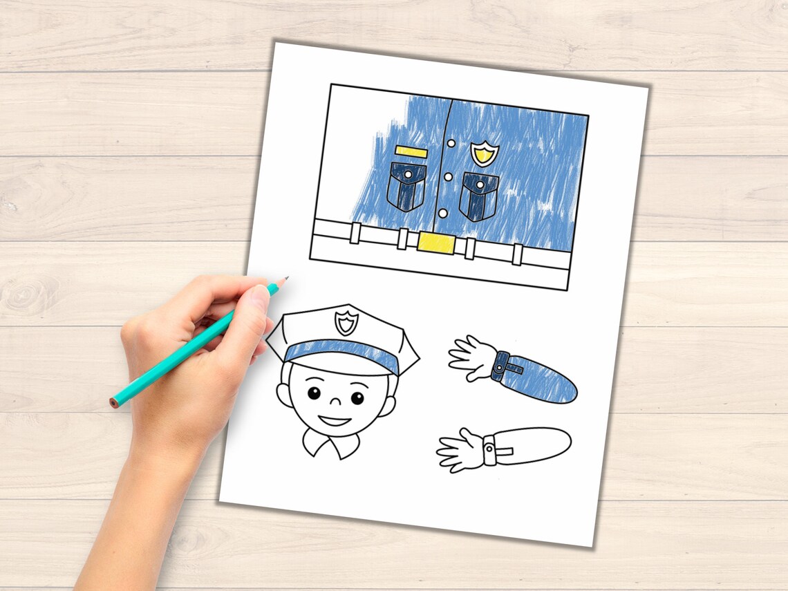 Police Officer Toilet Paper Roll Craft Policeman Party Coloring ...