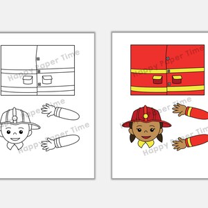 Firefighter Toilet Paper Roll Craft Fireman Party Coloring Printable ...