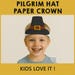 Pilgrim Hat Paper Headband Crown Thanksgiving Settler Party Coloring ...