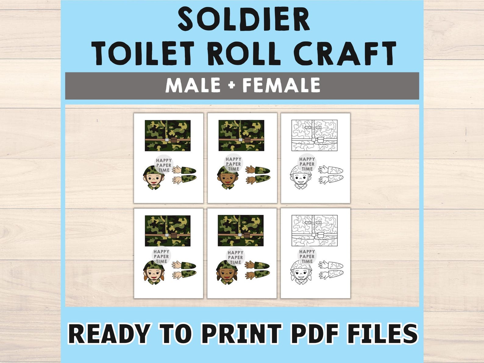 Soldier Toilet Paper Roll Craft Party Coloring Printable Decoration ...