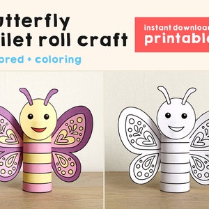 Butterfly Toilet Paper Roll Craft Bugs Insects Spring Party - Etsy