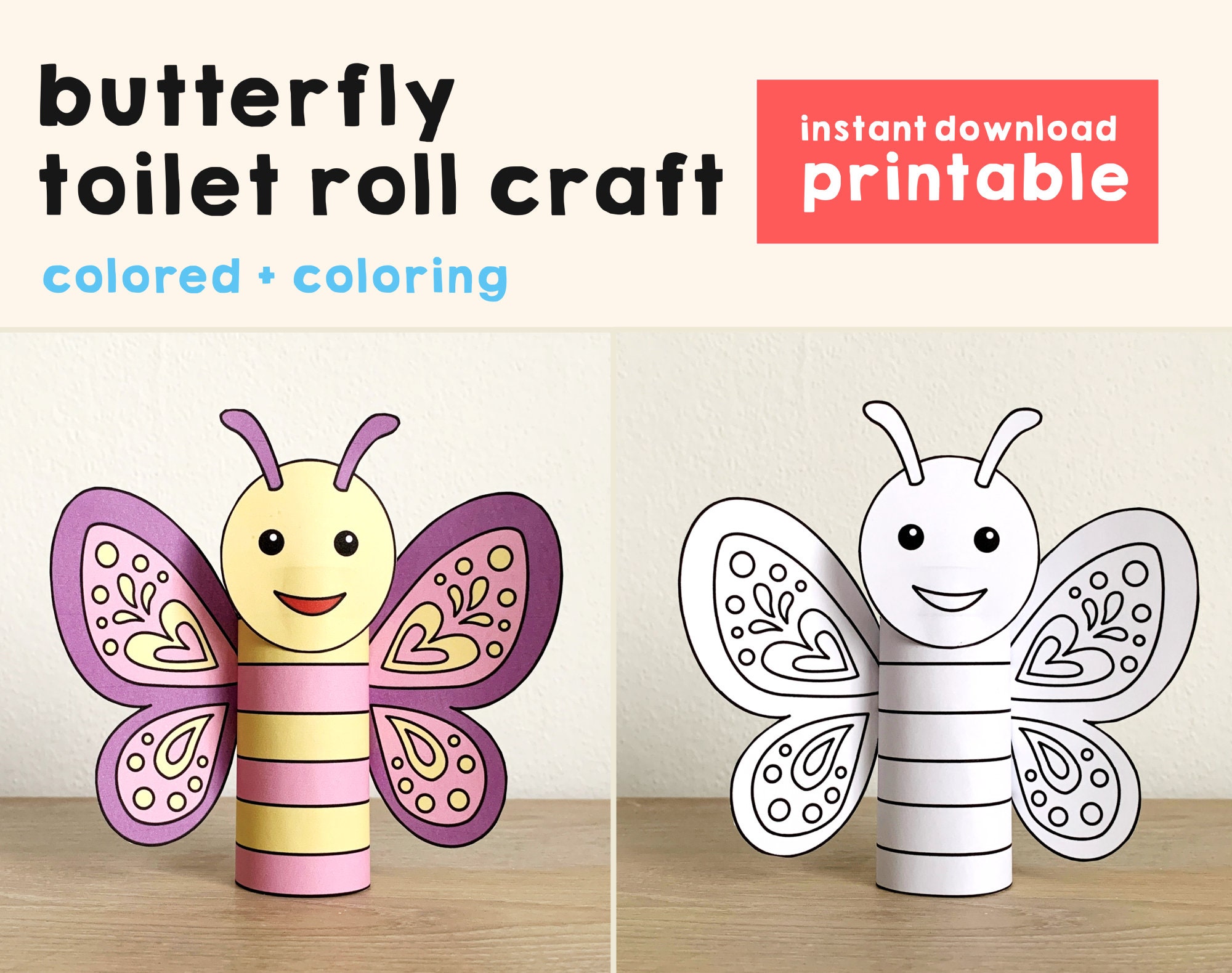 Butterfly Toilet Paper Roll Craft Bugs Insects Spring Party - Etsy