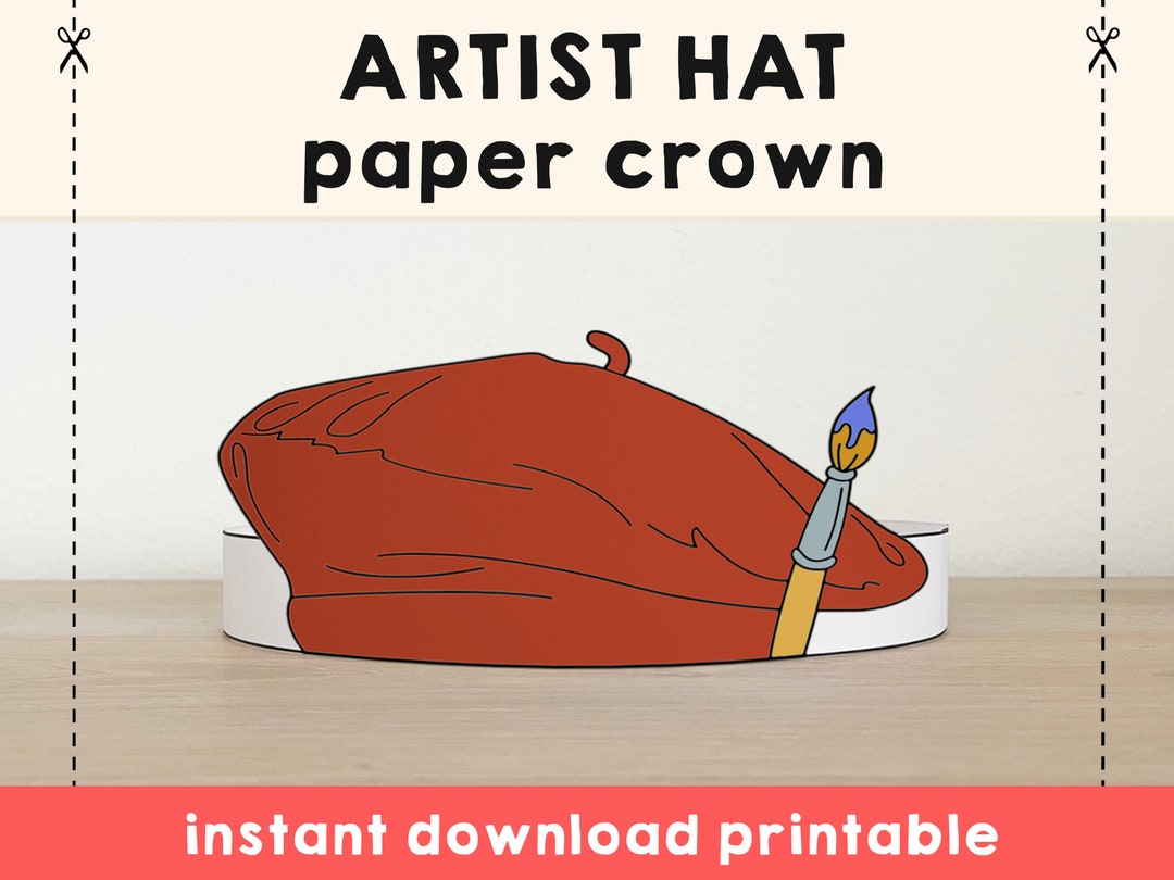 Artist Hat Painter Paper Crown French Party Headband Printable Kids ...