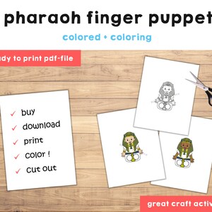 Pharaoh Paper Craft Printable Ancient Egypt Finger Puppet Kids Craft ...