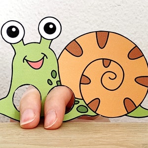 Snail Paper Craft Printable Finger Puppet Bug Template Kids Craft ...