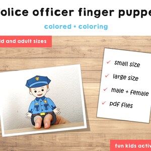 Police Officer Paper Craft Printable Community Helper Finger Puppet ...