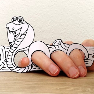 Cobra Snake Paper Craft Printable Asian Animal Reptile Finger Puppet ...