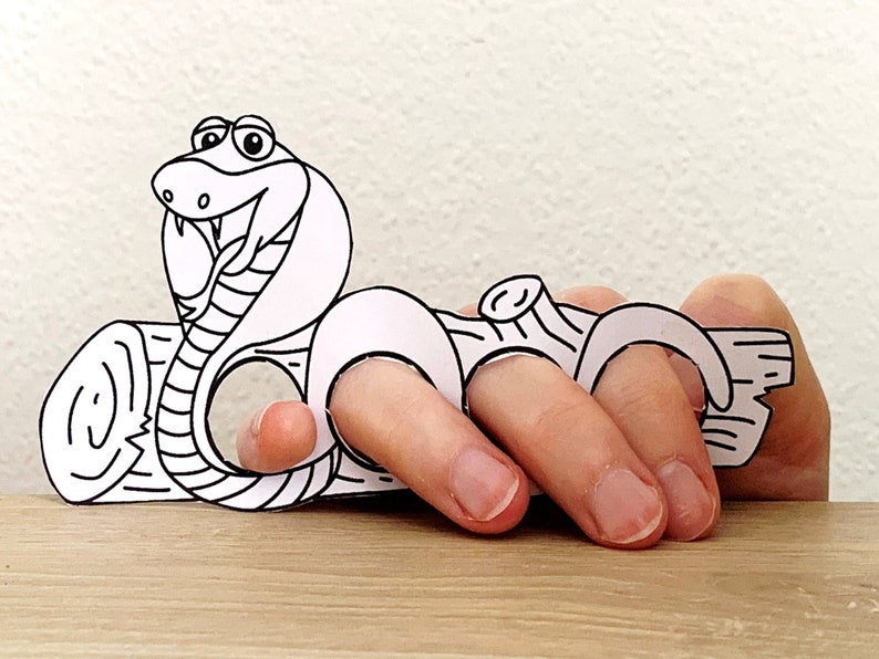 Cobra Snake Paper Craft Printable Asian Animal Reptile Finger - Etsy