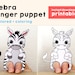 Zebra Paper Craft Printable African Animal Finger Puppet Kids - Etsy