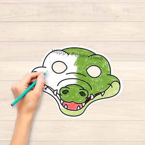 Crocodile Mask Costume Animal Mask Printable Party Favor Safari ...
