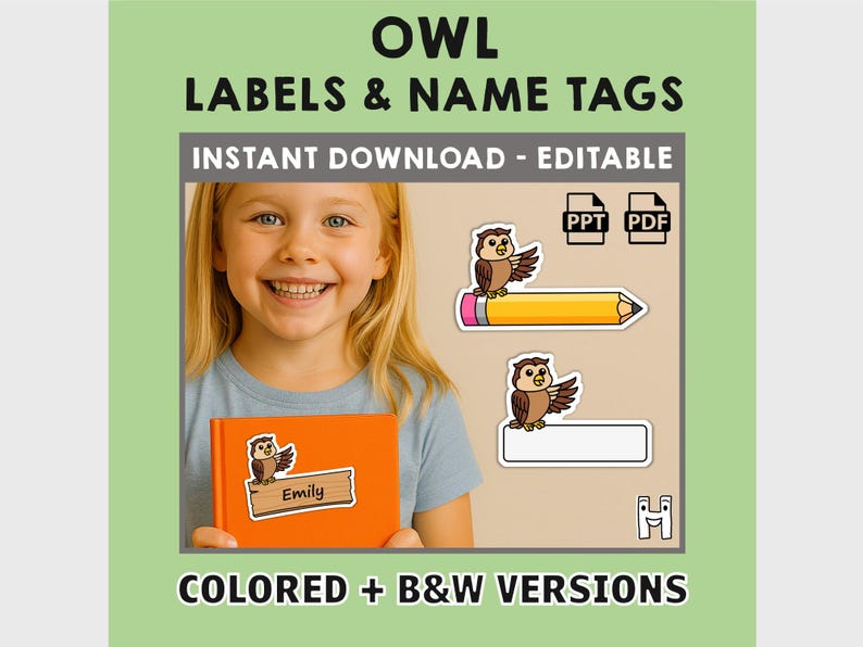 Owl Name Tags Classroom Labels Forest Animal Woodland Editable Files ...