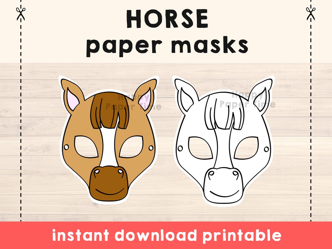 Horse Mask Animal Mask Party Favor Pony Mask Pony Printable Horse Mask ...