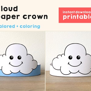 Cloud Paper Crowns Astronomy Summer Spring Printable Kids Craft ...