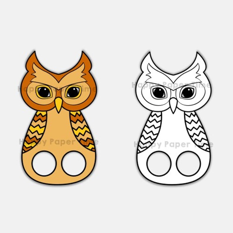 Owl Paper Craft Printable Woodland Animal Finger Puppet Kids - Etsy